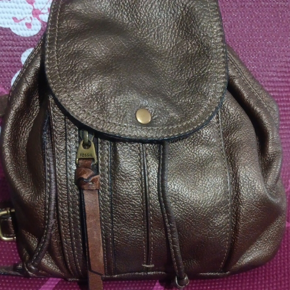 Fossil | Bags | Fossil Dark Brown Leather Backpack | Poshmark